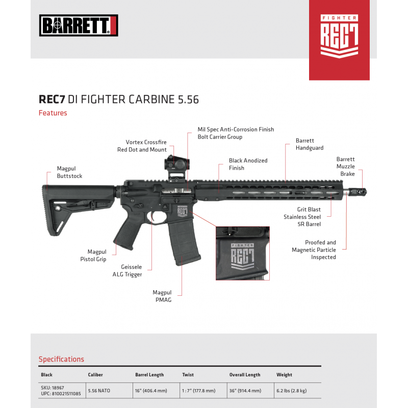 Barrett är stolt över att producera REC7 DI: en lätt, modulär, exakt AR
